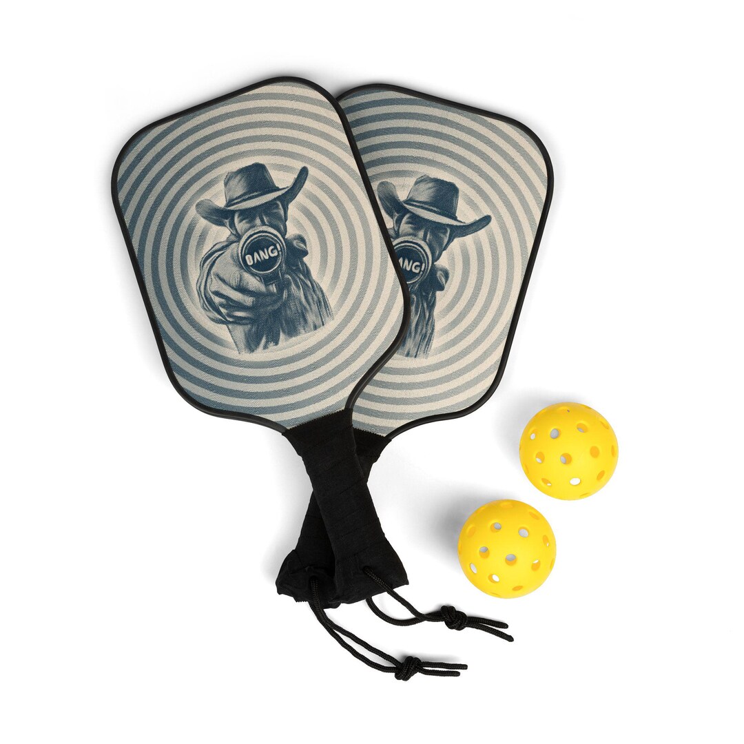 Pickleball Paddle Set With Bang! Cowboy Design - Perfect for Sports ...