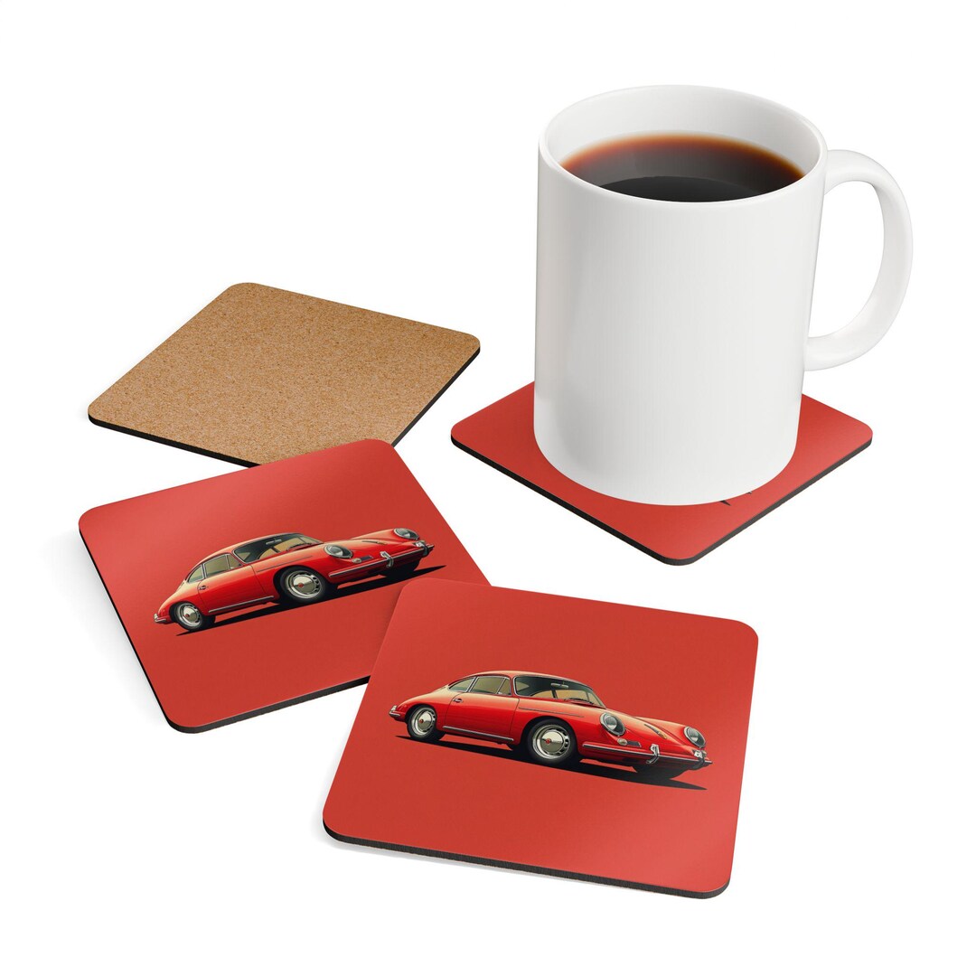 Vintage Porsche Cork Coaster Set, Bohemian Home Decor, Fun Simple Gift ...
