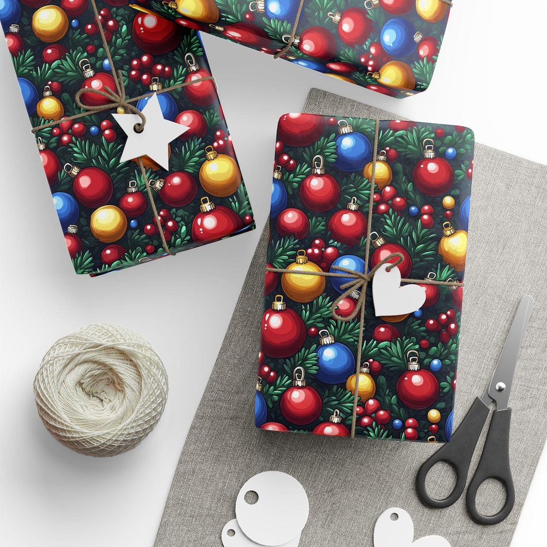 Christmas Theme Wrapping Paper - Holiday Gift Wrap for Joyful ...