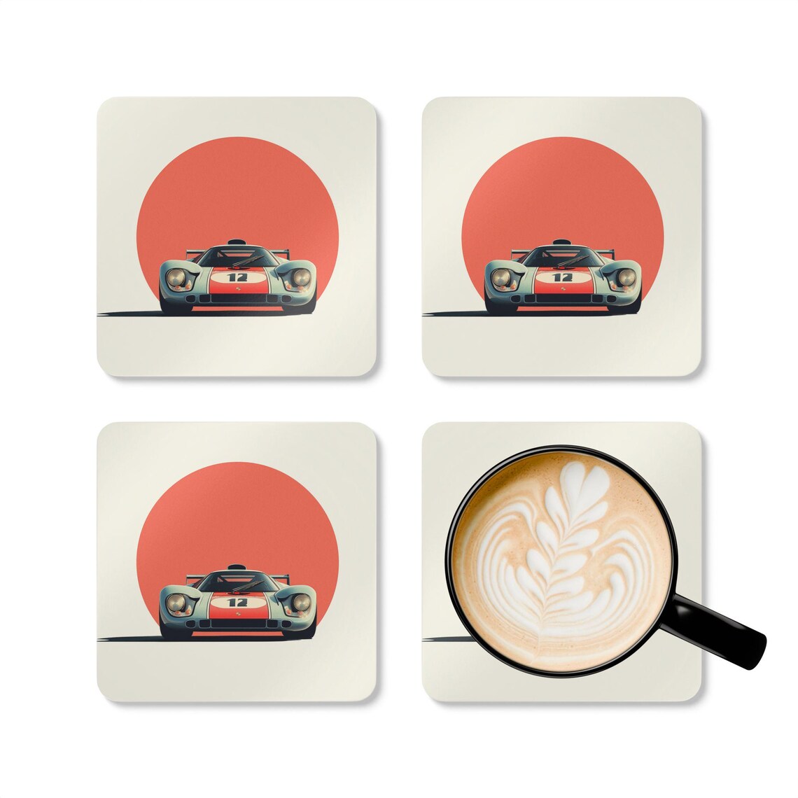 Vintage Porsche Cork Coaster Set, Bohemian Home Decor, Fun Simple Gift ...