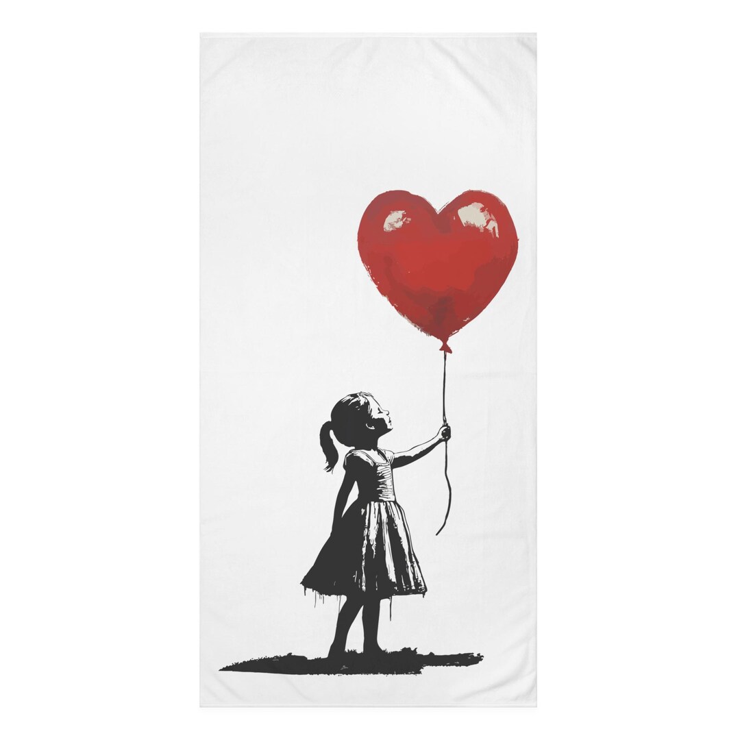Bansky Style Artheart Balloon Mink-cotton Towel for Kids | Cute Bath ...