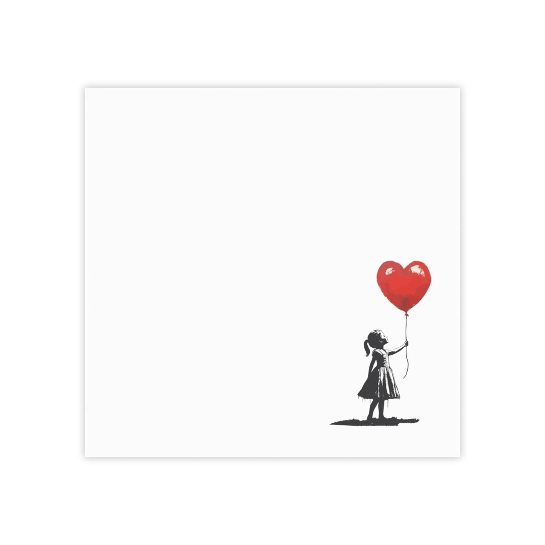 Bansky Style Art Heart Balloon Post-it® Note Pads - Adorable Stationery ...