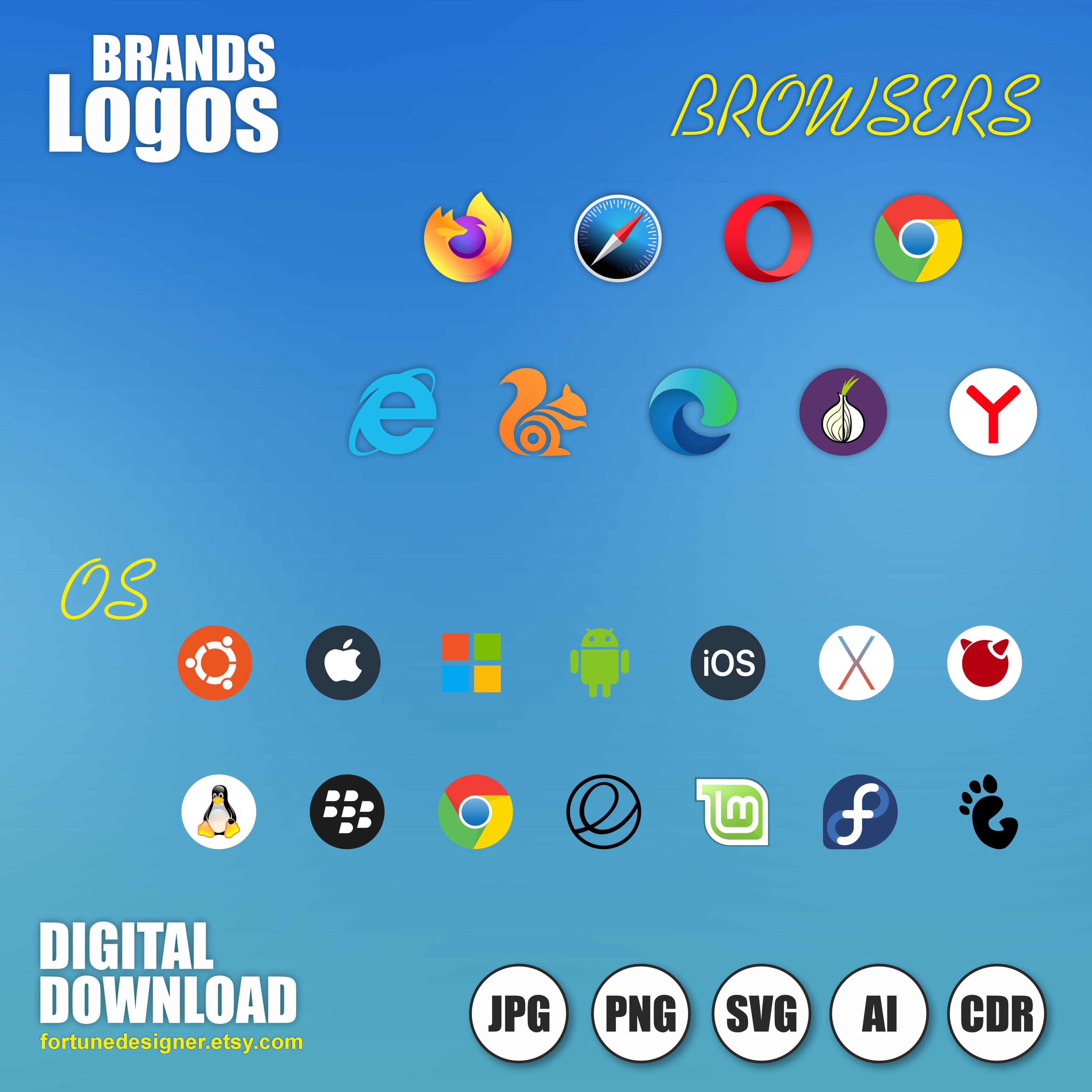 Social Media Icons, Brand Logo Vector, Browsers Logos, Messengers Logos ...