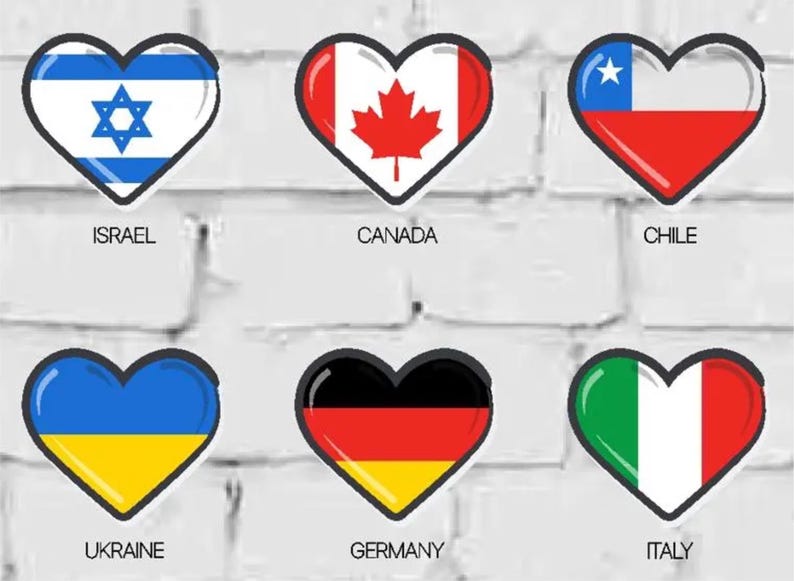 World Flags Heart SVG Bundle: 88 Country Flags (digital Download) - Etsy