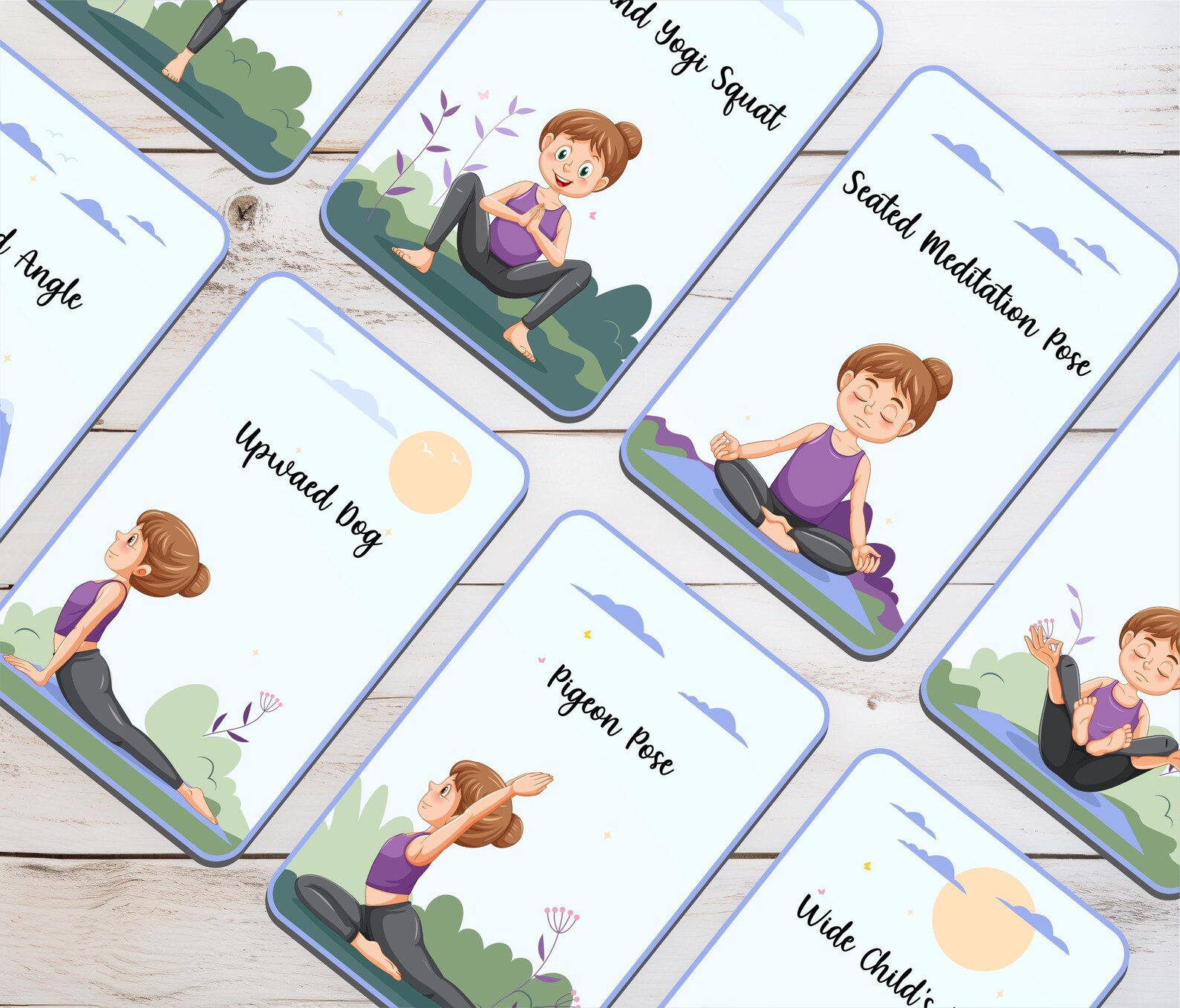 Kids Yoga Poses Flashcards: Printable Movement Activity (digital ...