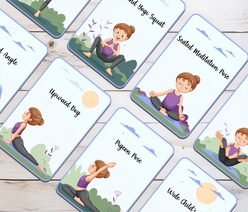 Kids Yoga Poses Flashcards: Printable Movement Activity (digital ...