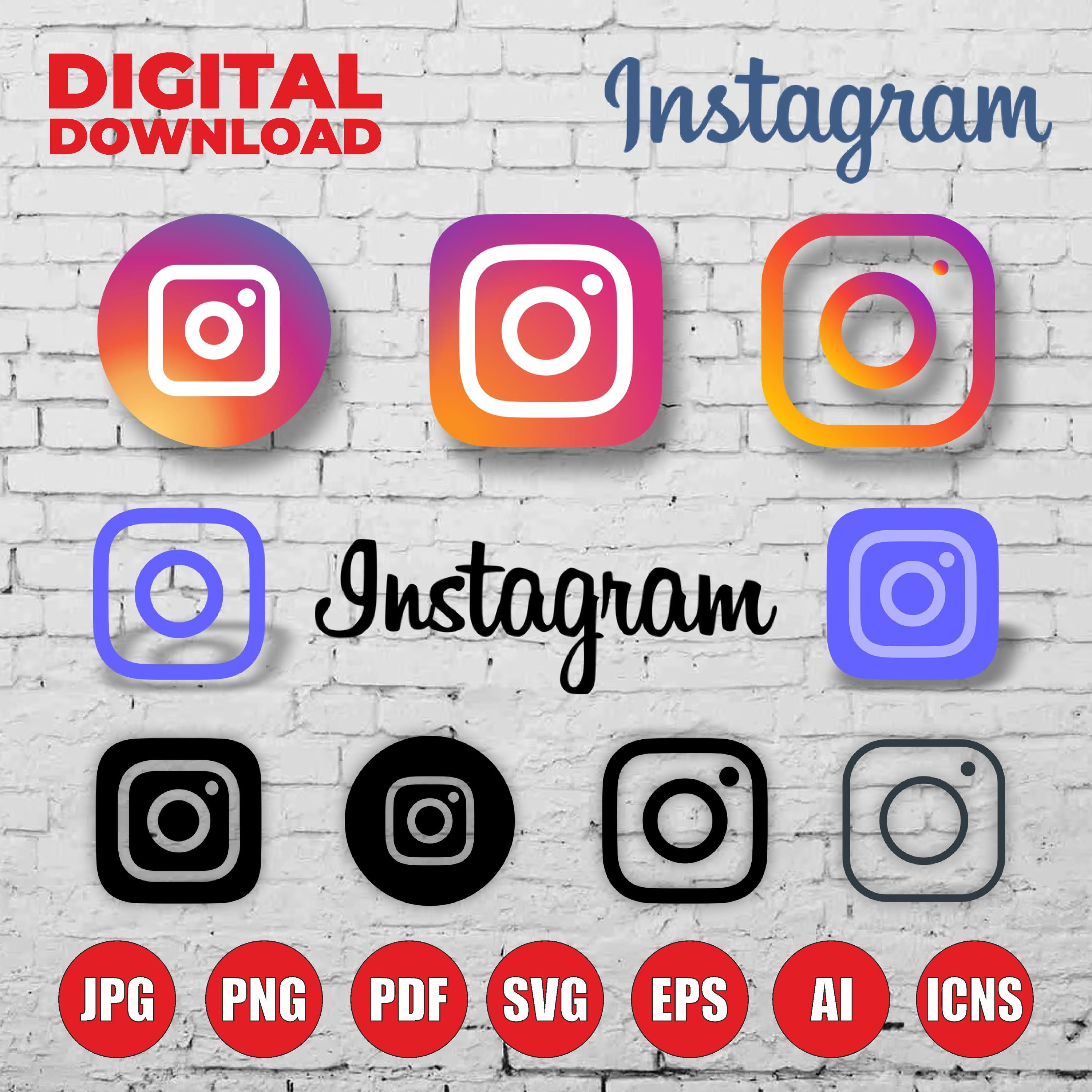 Instagram Logo SVG: Social Media Icon Bundle, Insta PDF, PNG, Eps, Jpeg ...