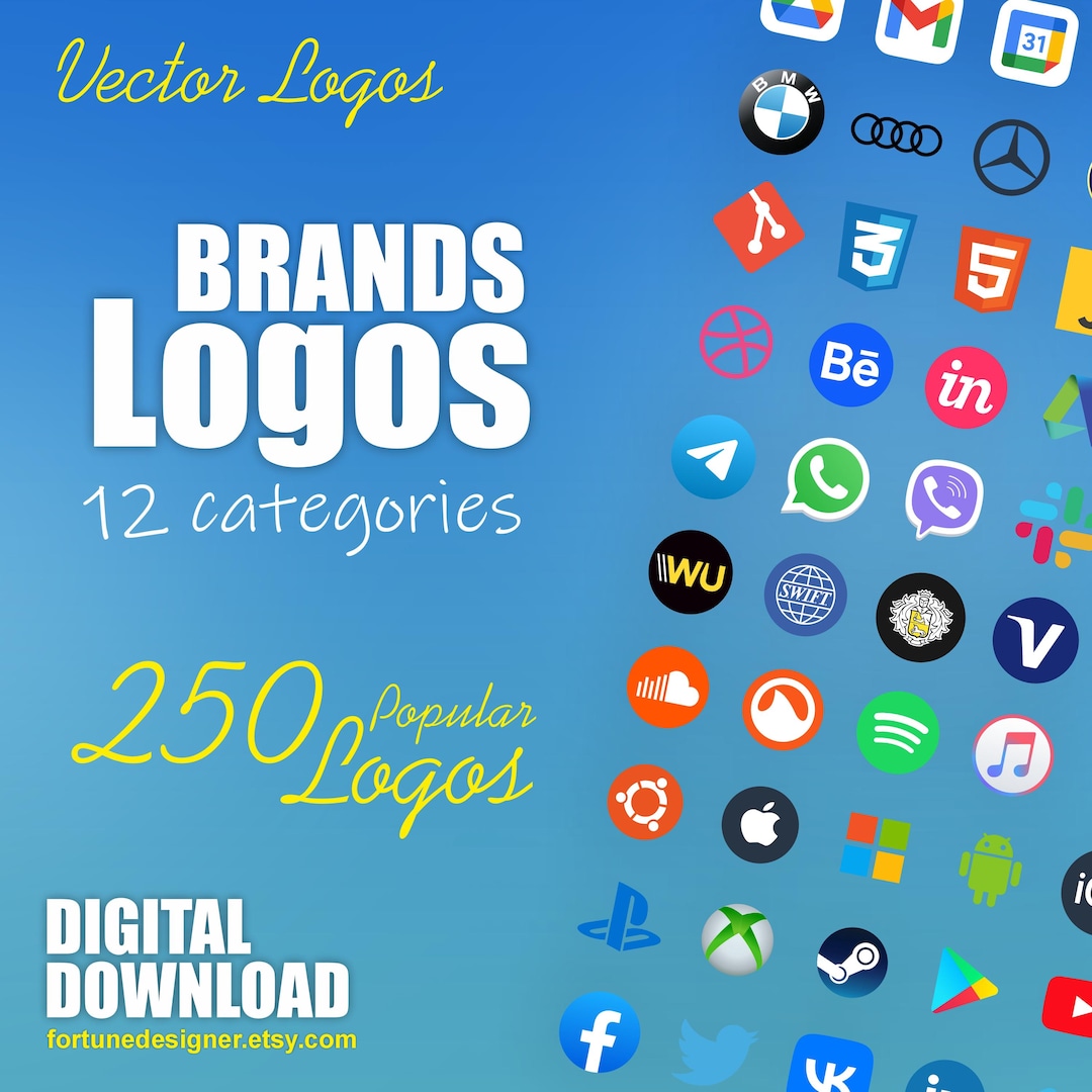 Social Media Icons, Brand Logo Vector, Browsers Logos, Messengers Logos ...