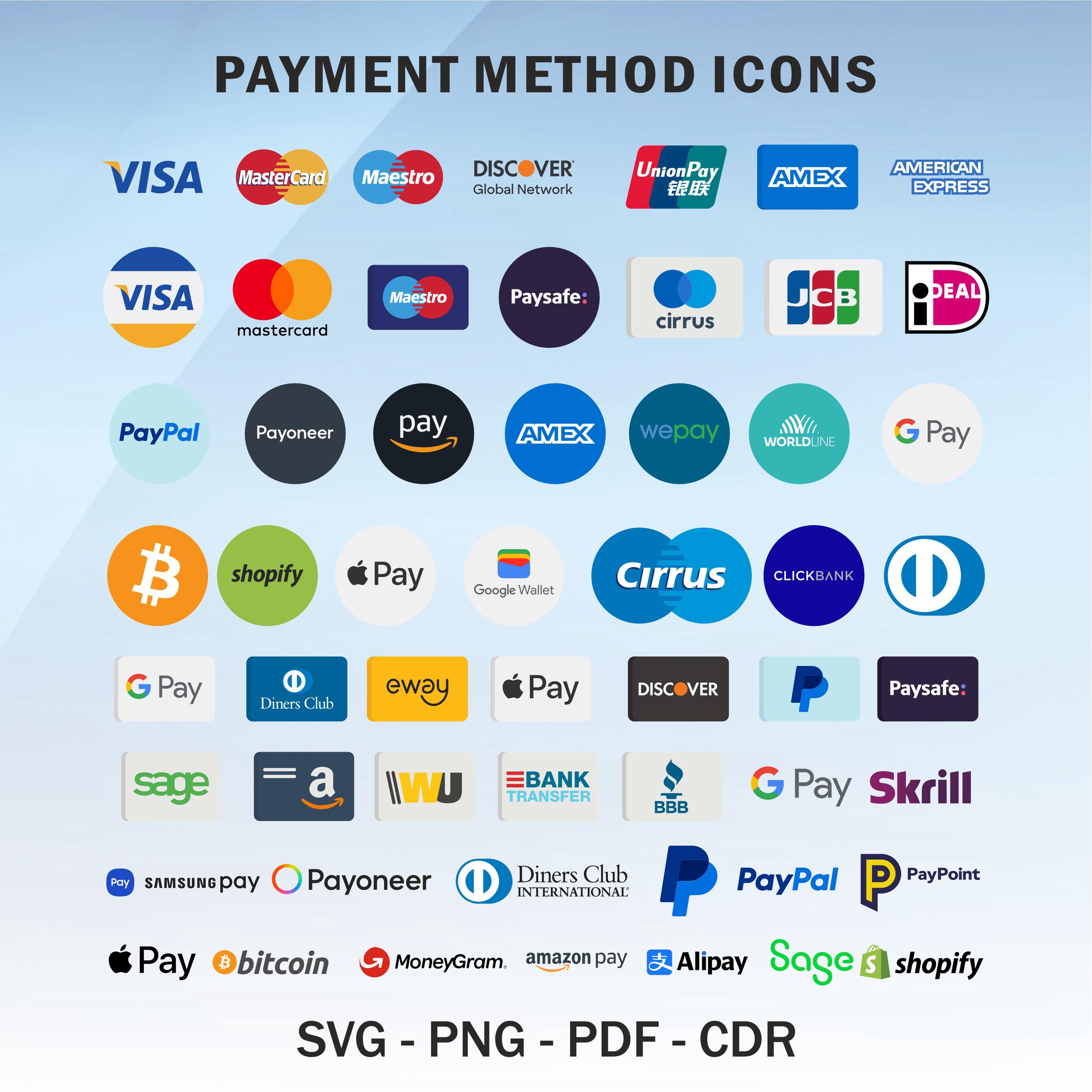 Payment Methods SVG, Payment Icons SVG, Payment Logo, Visa Logo Svg ...