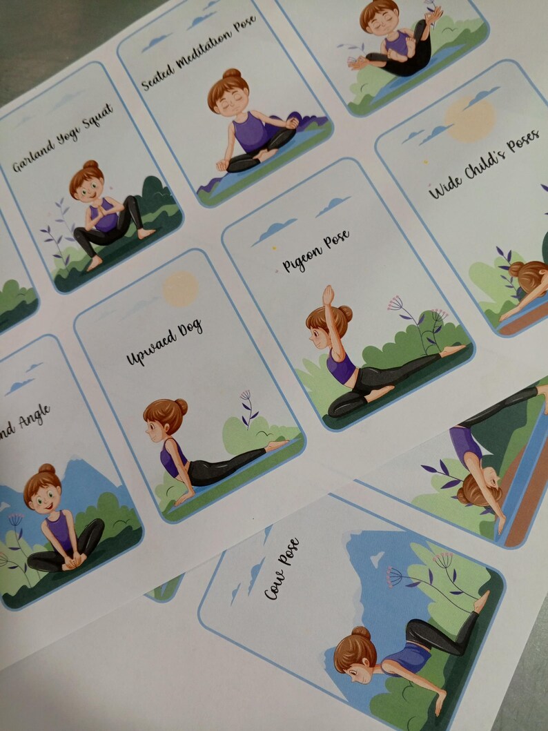 Kids Yoga Poses Flashcards: Printable Movement Activity (digital ...