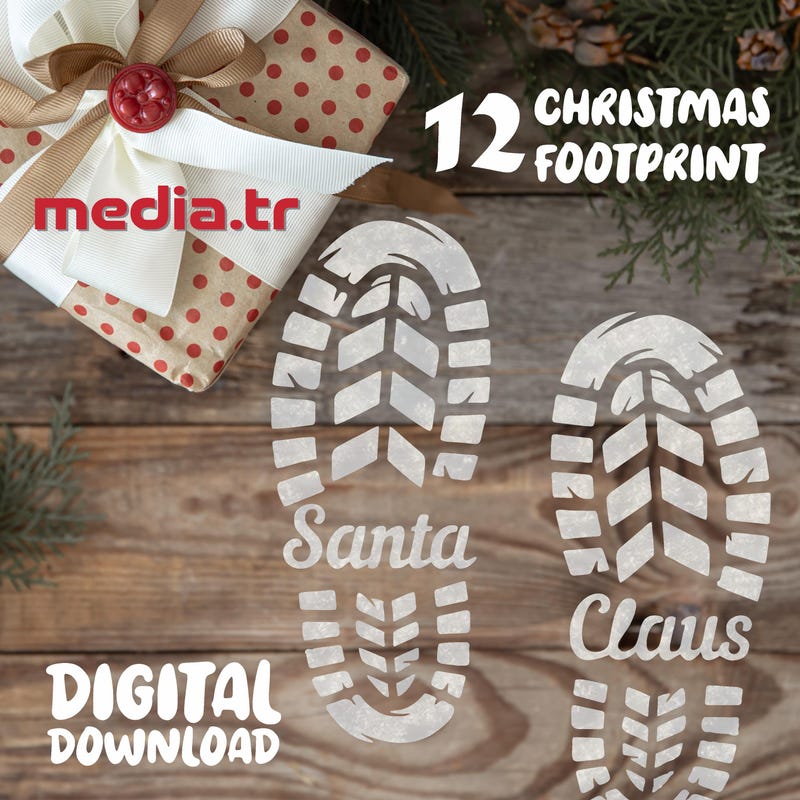 Santa Boot Print - Etsy