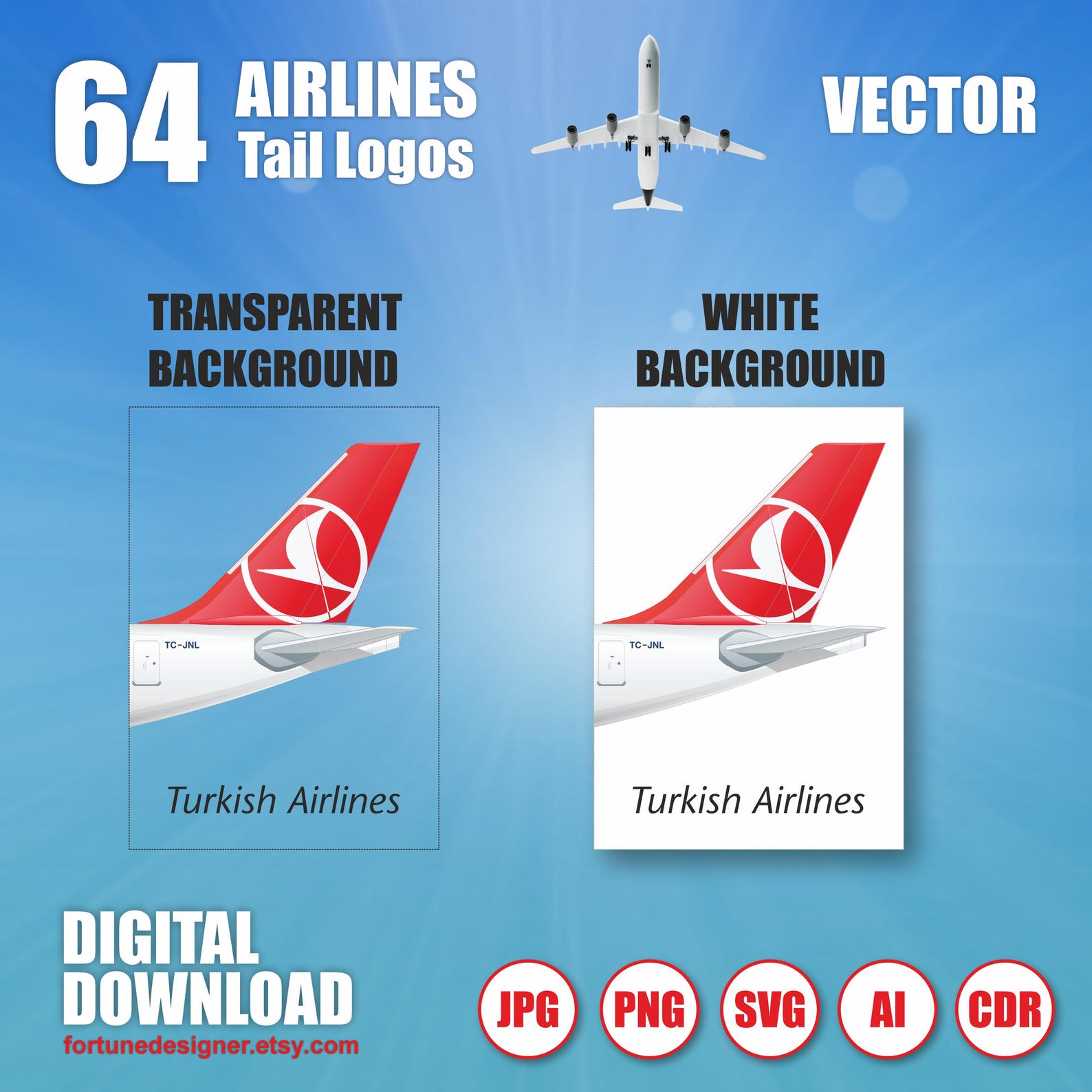 Airline Tail Logos Flashcards: Aviation Learning Cards (digital ...