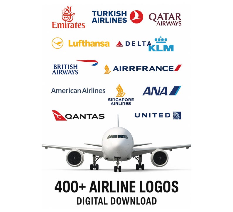 Airline Pack 400 Logo World Airlines Collection, for Pilot Gift (SVG ...