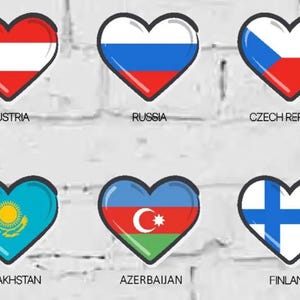 World Flags Heart SVG Bundle: 88 Country Flags (digital Download) - Etsy