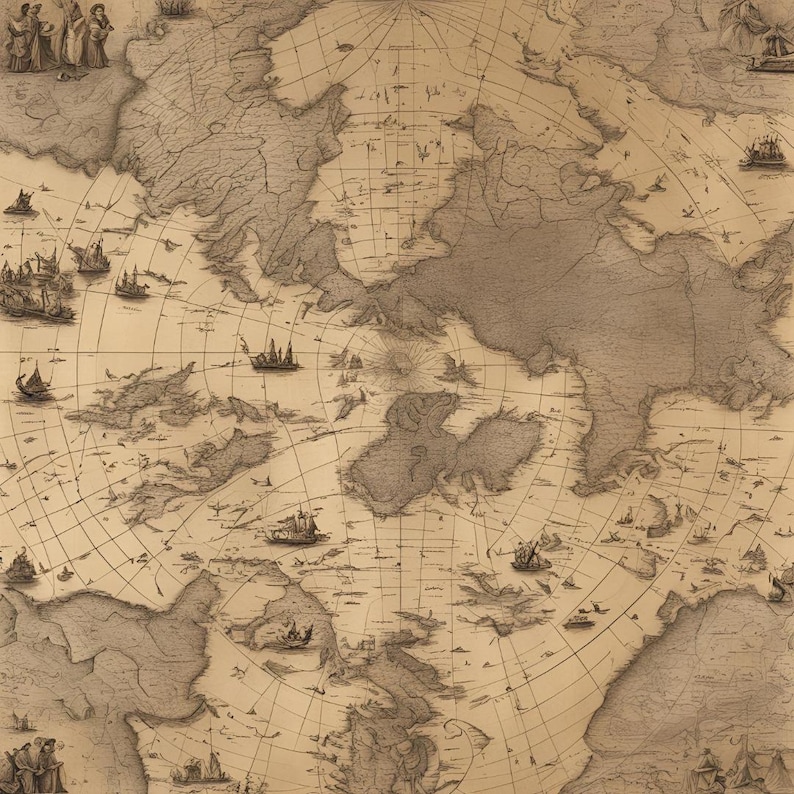 Ancient Maps Printable Set, Exploration Maps Decoration Set, Explore ...