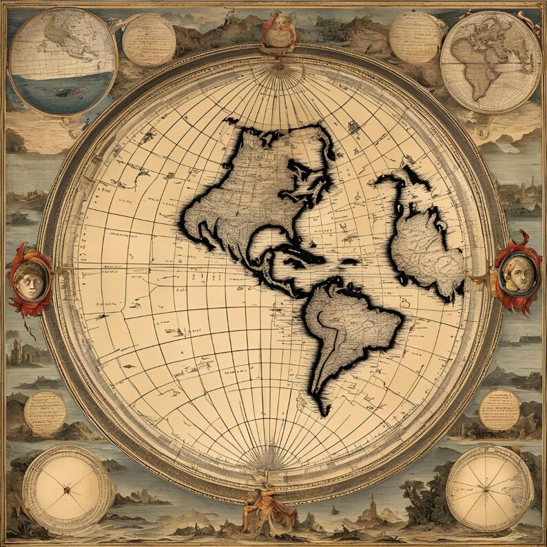 Ancient Maps Printable Set, Exploration Maps Decoration Set, Explore ...