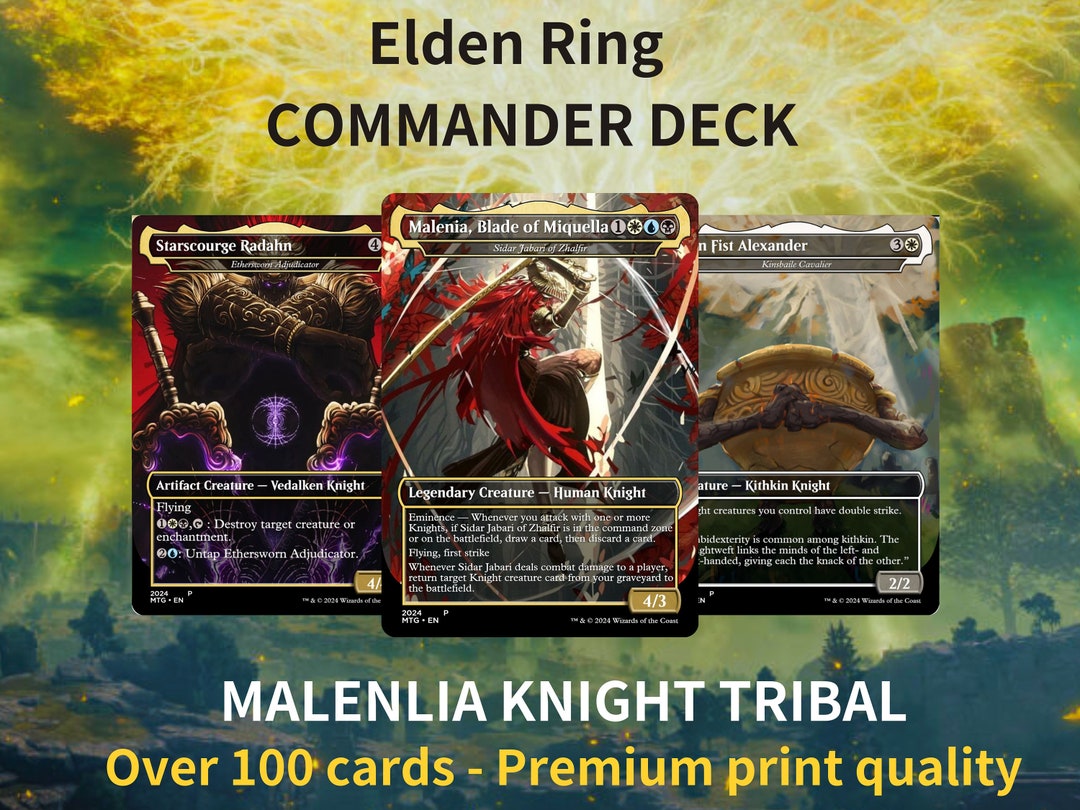 Elden Ring Commander Deck Elden Ring Mtg Proxy Deck Mtg Commander Deck Custom MTG Card Malenia ...