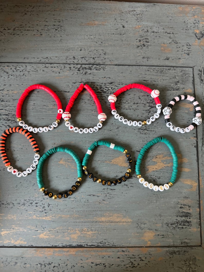 Personalized Sports Team. Customized Name Bracelets. Personalized Word ...