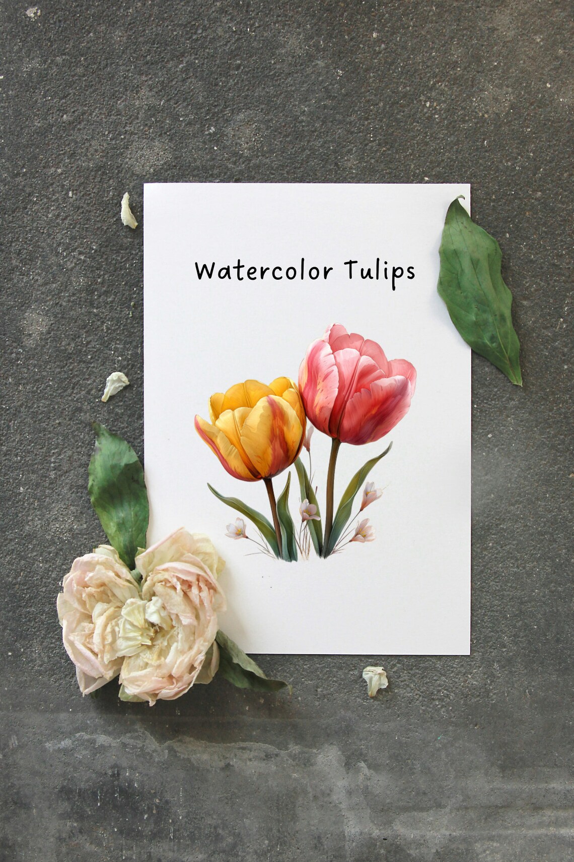 Tulips Clipart, Wedding Clipart, Watercolor Tulips Clipart, Wildflowers ...