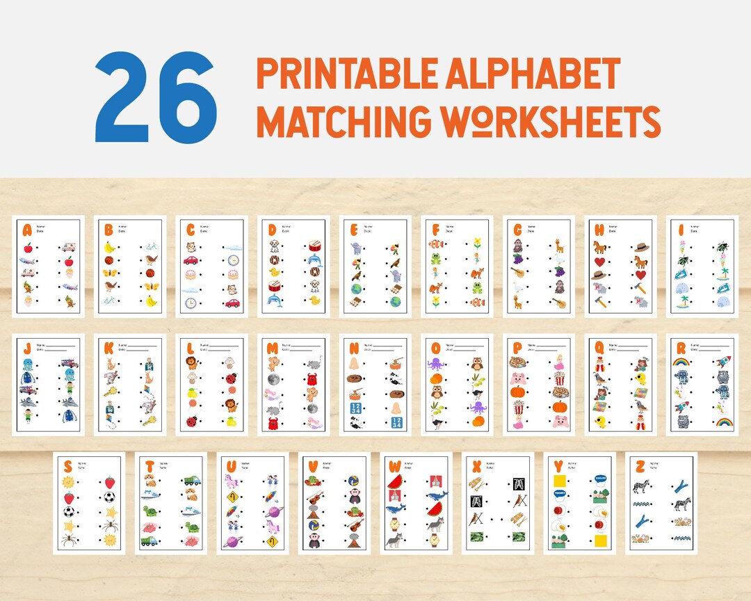 A Z Printable Alphabet Matching Activity Worksheets for Toddlers ...