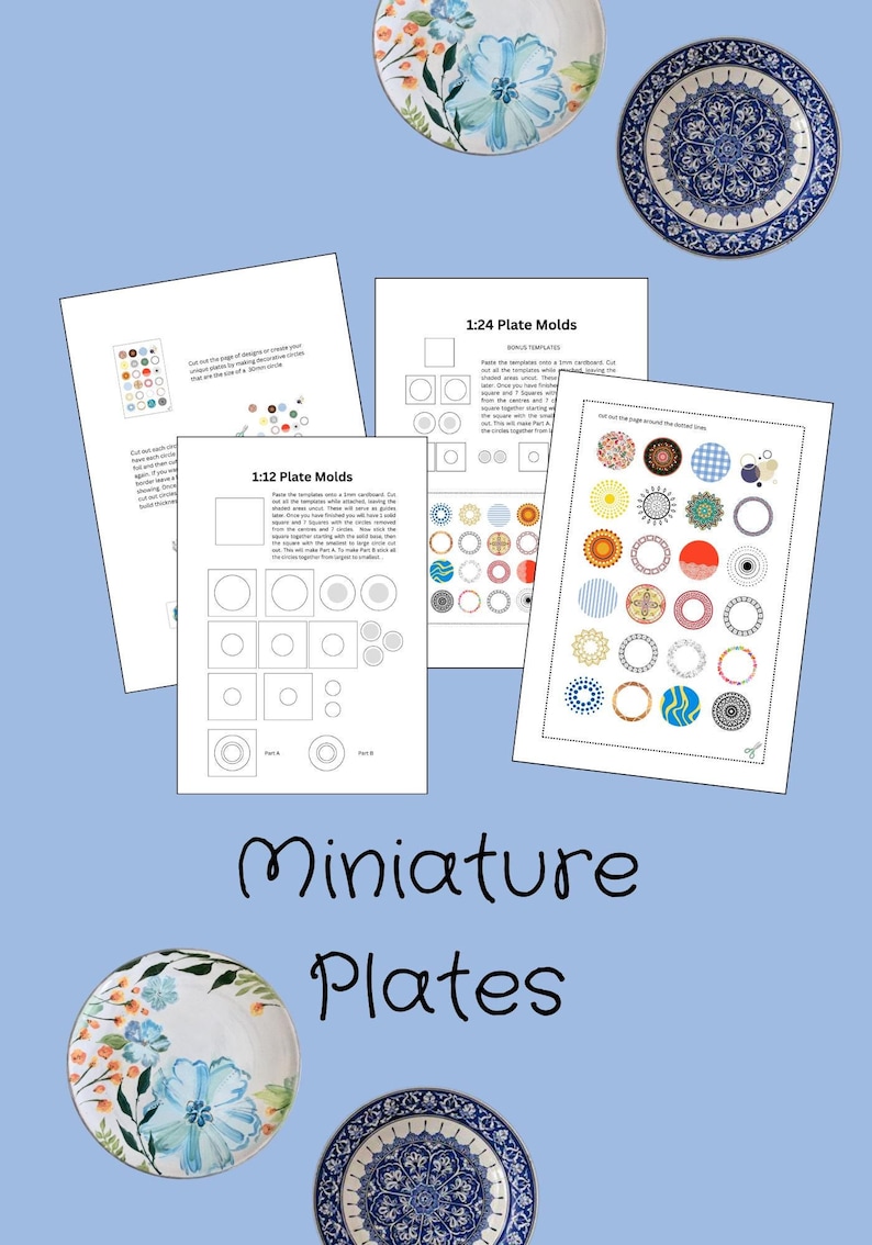 How to Make Miniature Plates Version 1 - With a Template for Mold ...