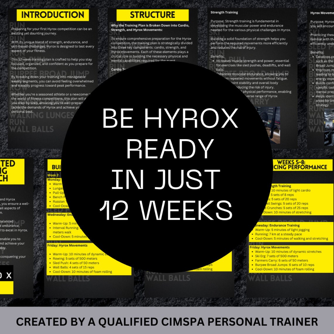 Hyrox Training Plan | 12 Week Program Digital Download - Etsy