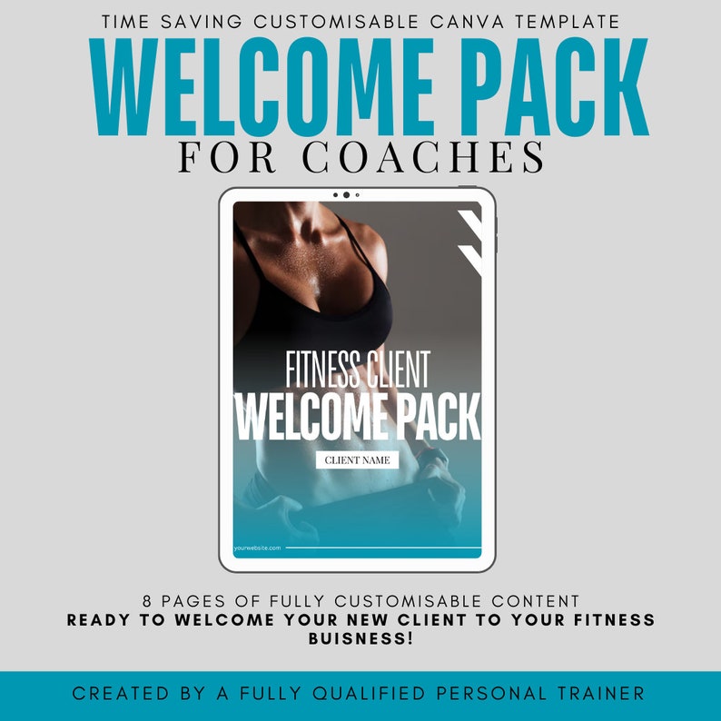 Sleek Fitness Client Welcome Pack, Editable Template for Coaches and ...