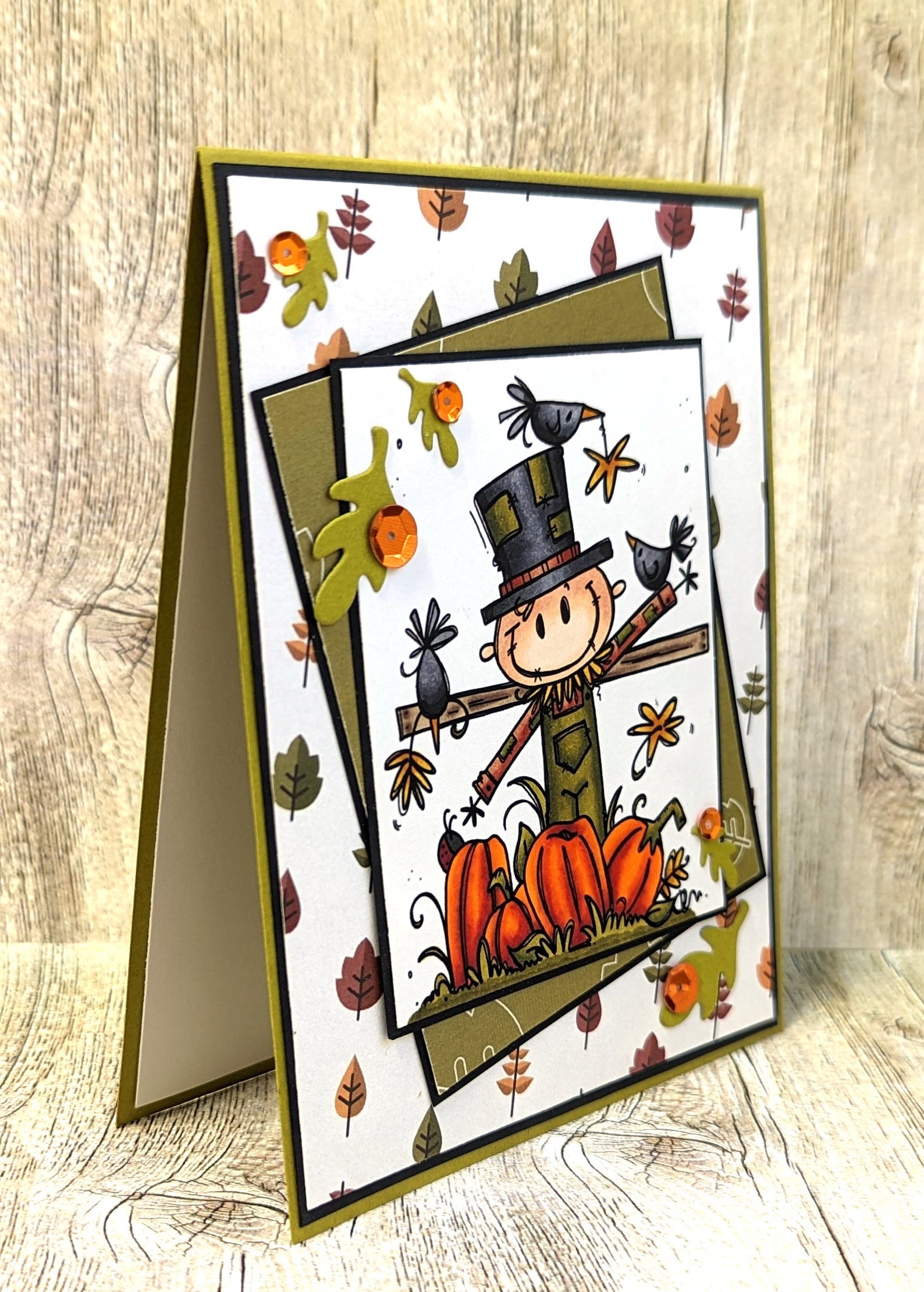 Handmade Card / Scarecrow / Fall Autumn / Greetings Crows - Etsy