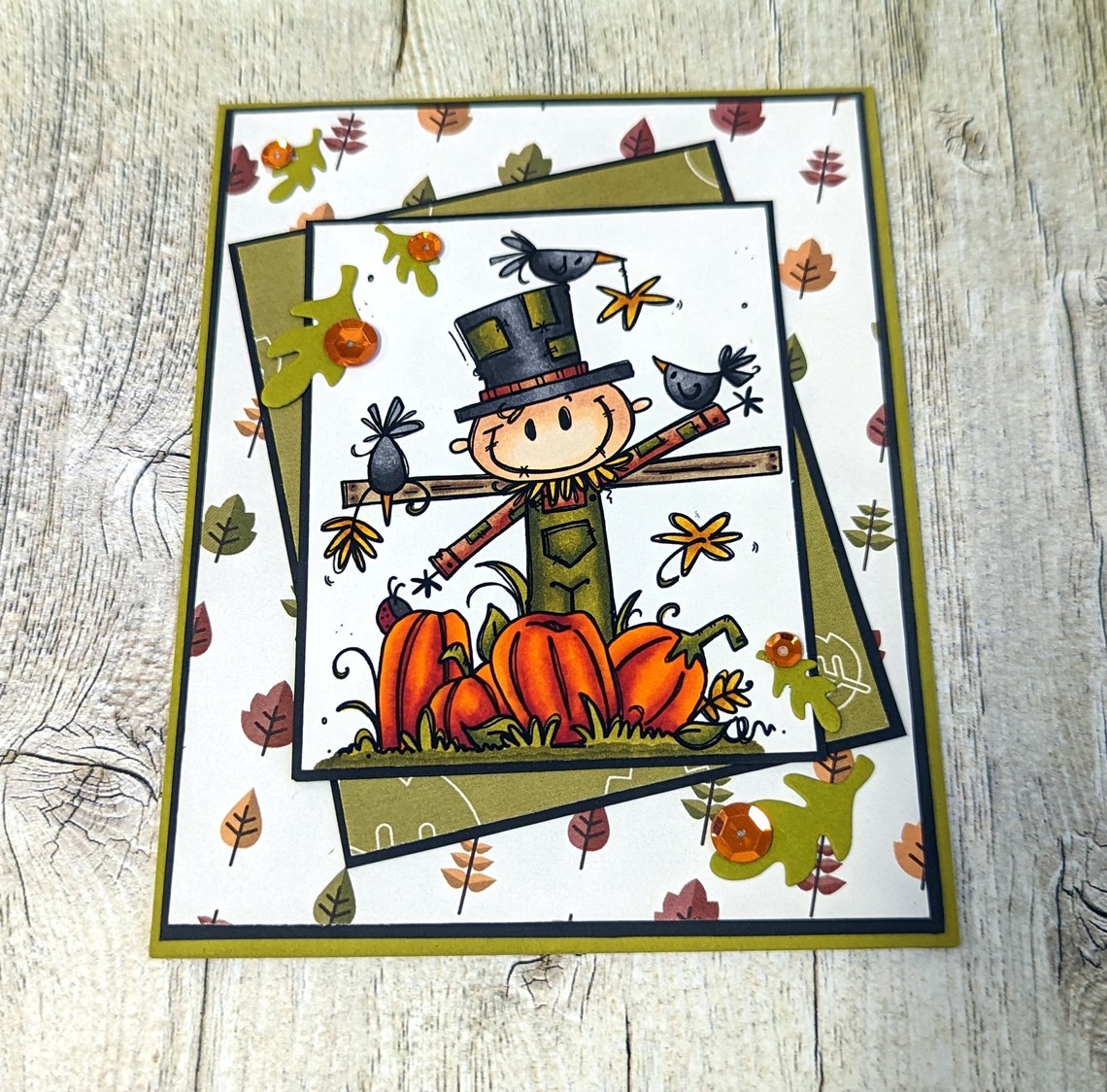 Handmade Card / Scarecrow / Fall Autumn / Greetings Crows - Etsy