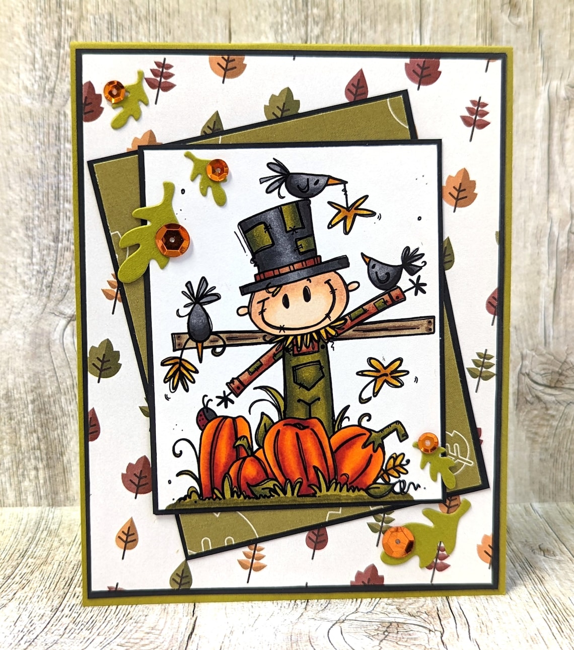 Handmade Card / Scarecrow / Fall Autumn / Greetings Crows - Etsy