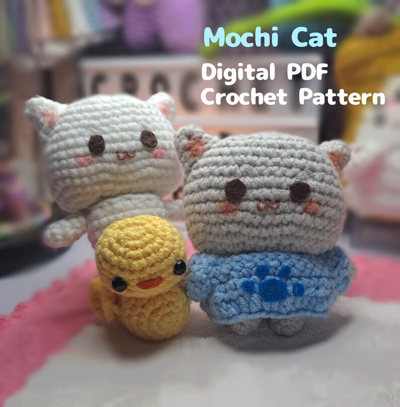 2in1 Crochet Pattern Mochi Cat, Crochet Cat Pattern, Cute, Cat - Etsy