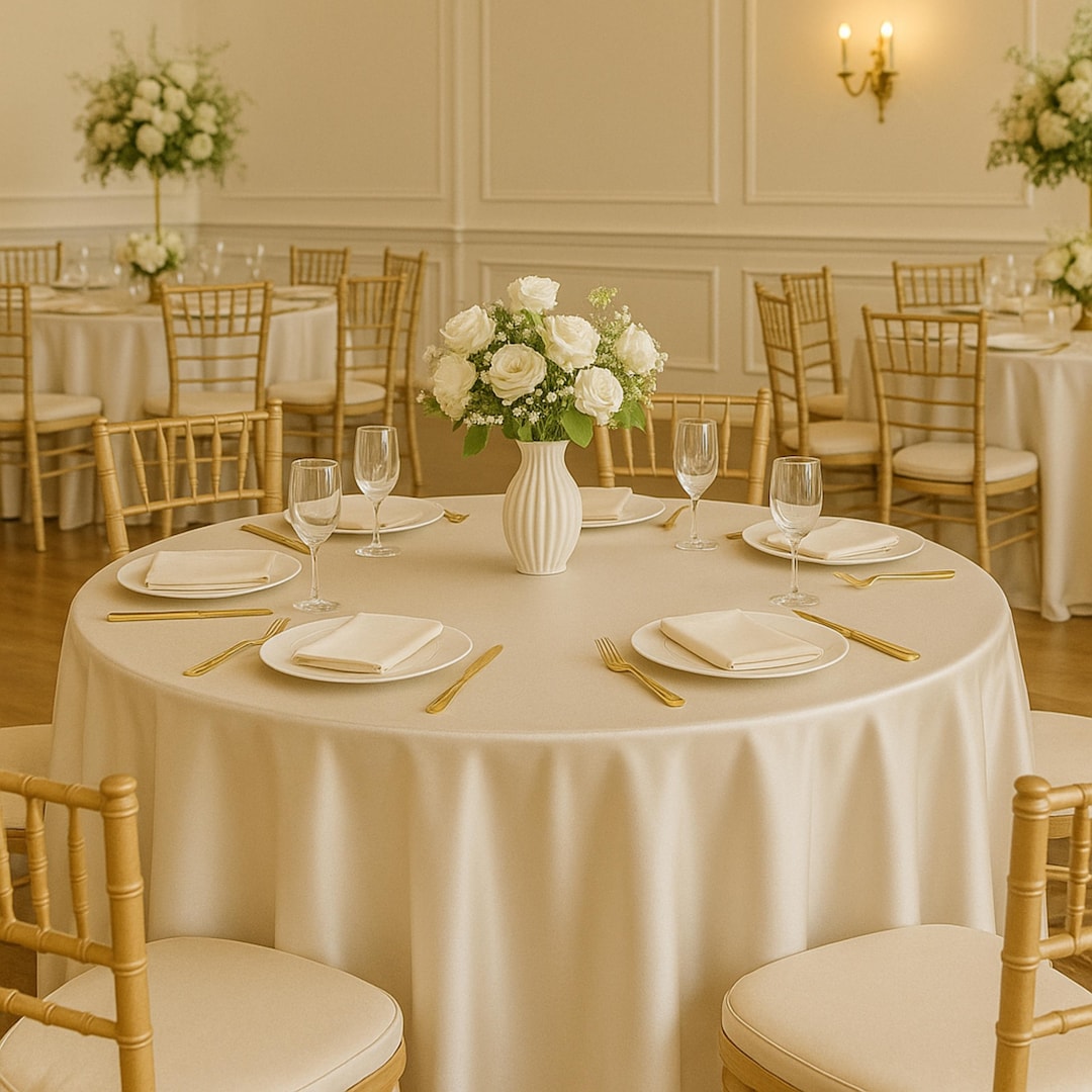 Wedding Tablecloth in Premium Satin Fabric, Luxurious and Smooth Fabric ...