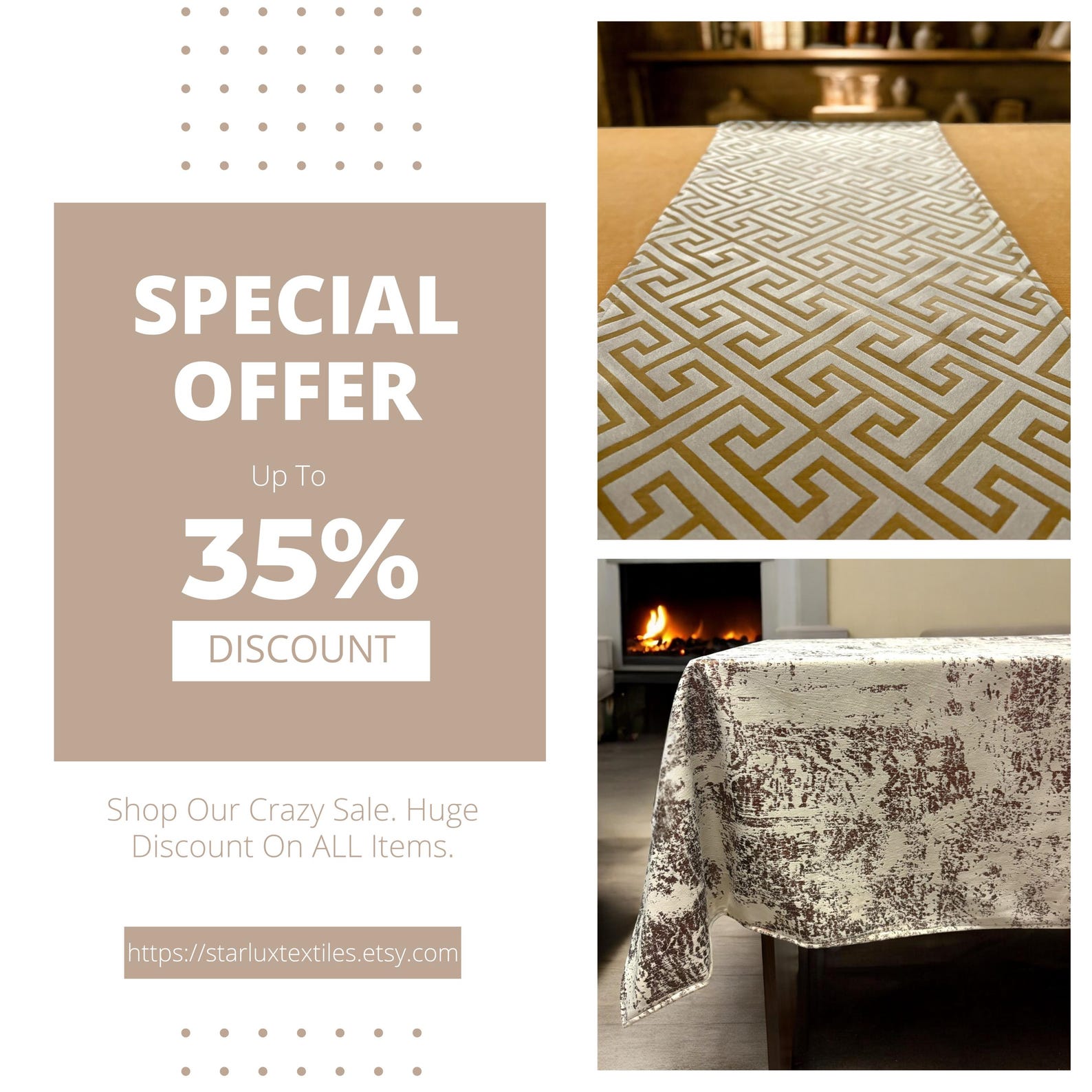 Custom Table Runner, Greek Key Pattern, Velvet Table Runner, Long Table ...