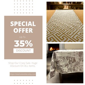 Custom Table Runner, Greek Key Pattern, Velvet Table Runner, Long Table ...