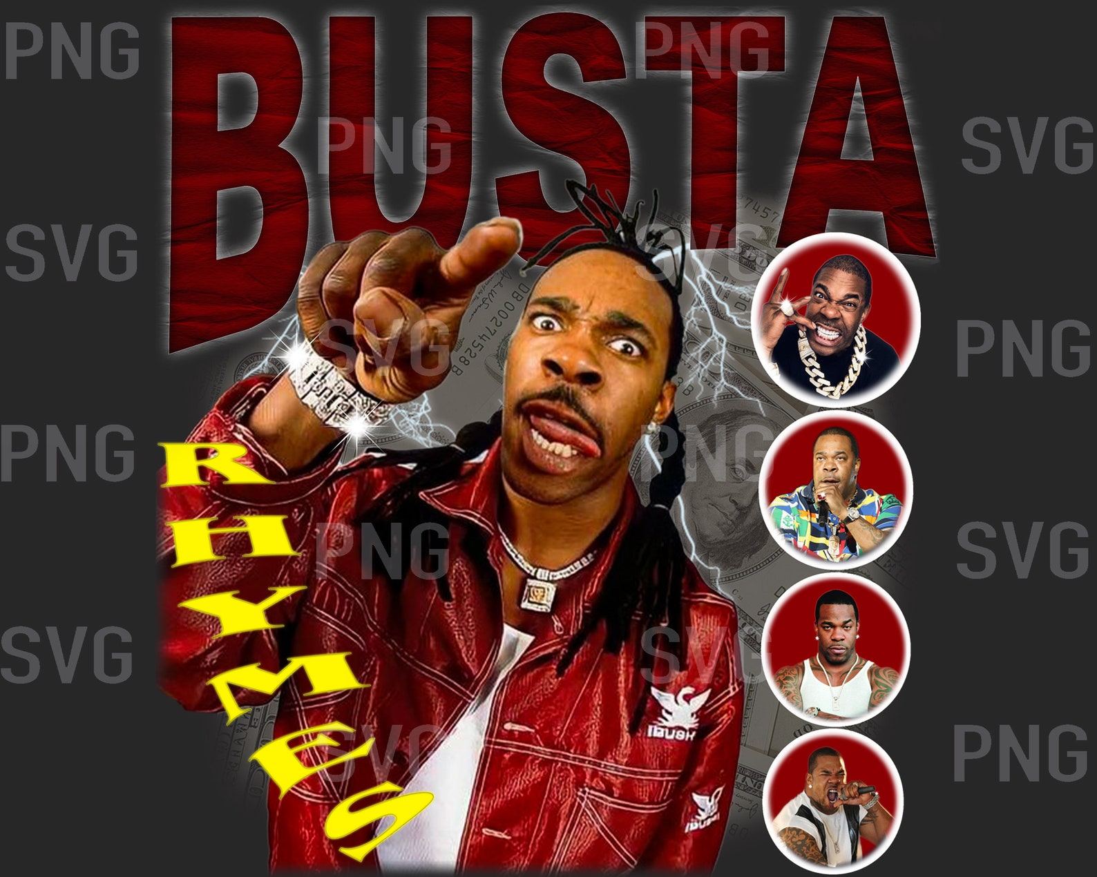 Busta Rhymes Png , Ready to Print, Printable Design, Hiphop Artist, 90s ...