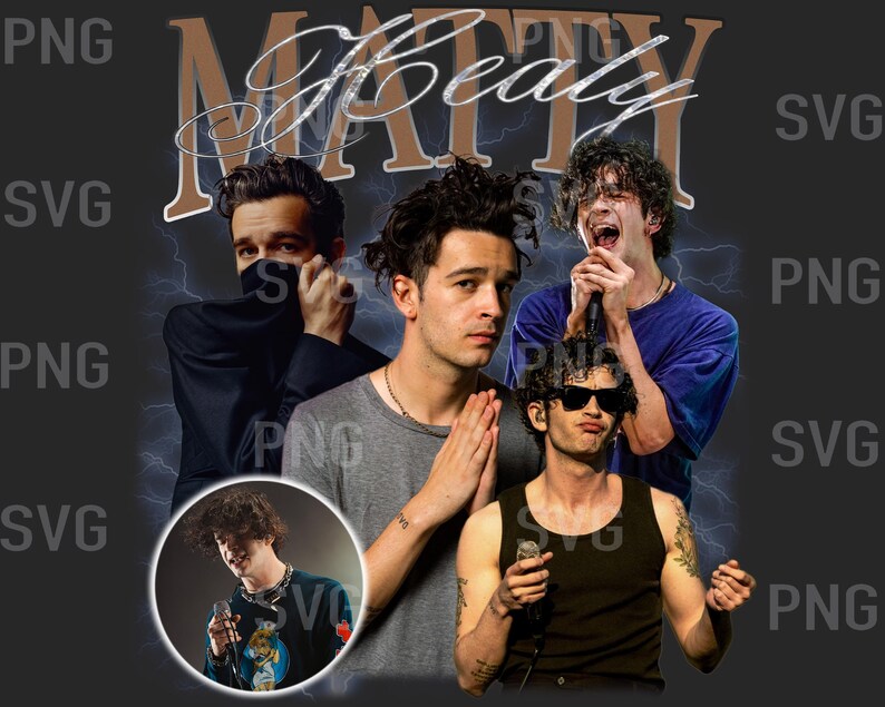 Matty Healy Png, Listo para imprimir, diseño imprimible, artista hiphop ...