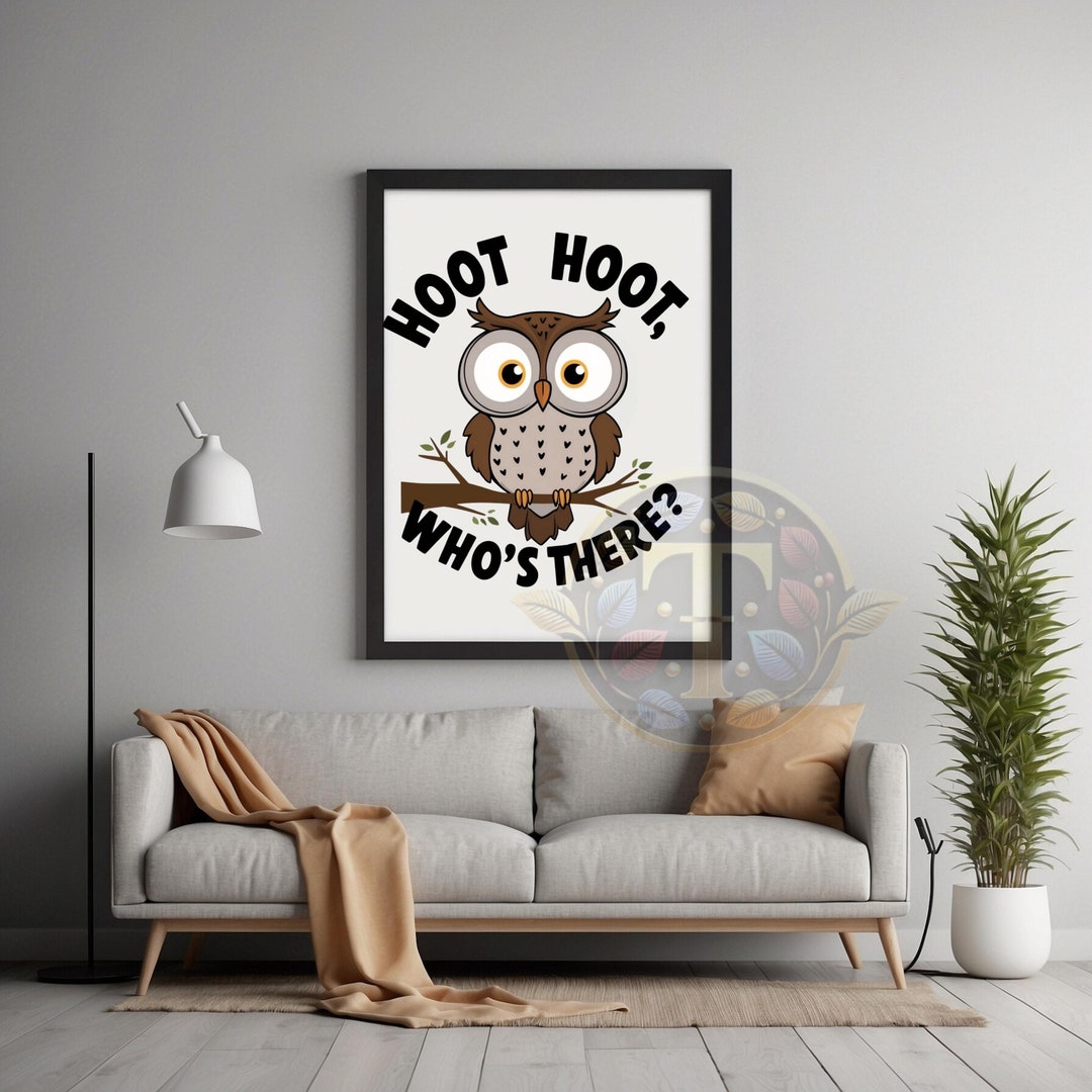 Hoot Hoot, Who's There Cute Owl PNG Digital Download No Background High ...
