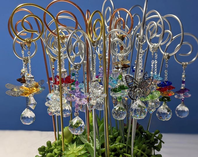 Angels Suncatchers in a Coil Spiral Wand 11 or 14 High, You Can Chose ...