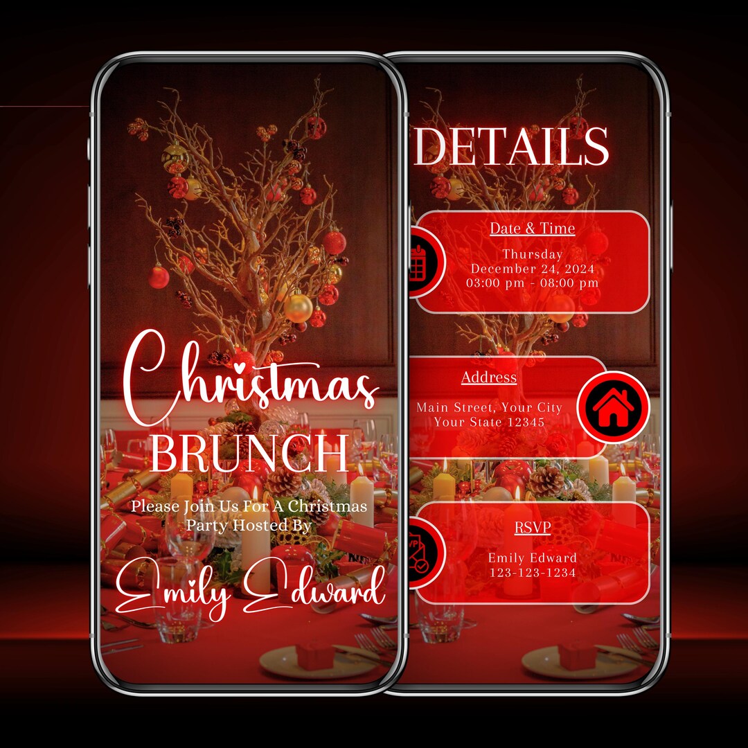 Editable Christmas Brunch Invitation, Christmas Breakfast Invite ...