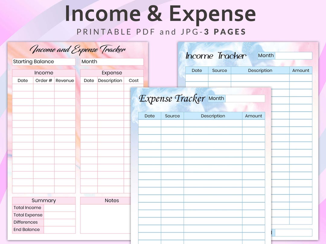 Income and Expense Tracker Spreadsheet Personal Financial Planner Excel ...