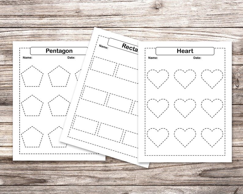 Preschool Basic Shape Tracing Worksheets 10 Pages of Fun and ...