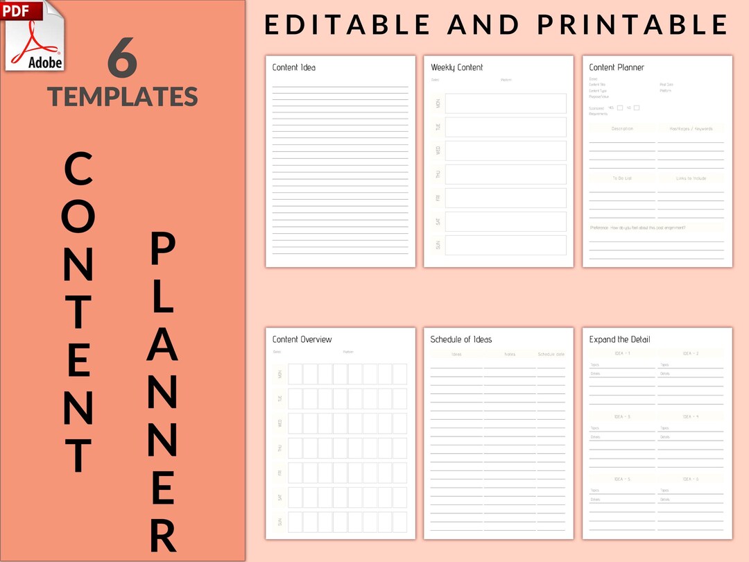 Content Planner Spreadsheet, Digital Content Schedule Google Sheets ...