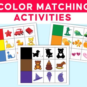 Color Matching Activities for Preschool 6-page Matching Game Printable ...