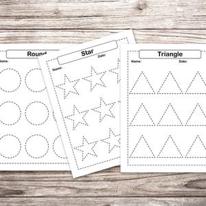 Preschool Basic Shape Tracing Worksheets 10 Pages of Fun and ...