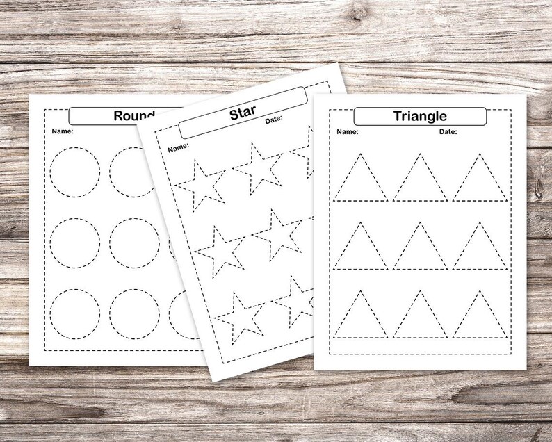 Preschool Basic Shape Tracing Worksheets 10 Pages of Fun and ...