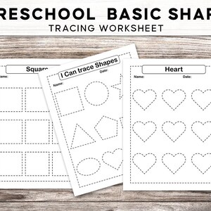 Preschool Basic Shape Tracing Worksheets 10 Pages of Fun and ...