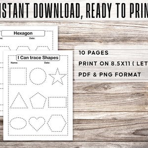 Preschool Basic Shape Tracing Worksheets 10 Pages of Fun and ...