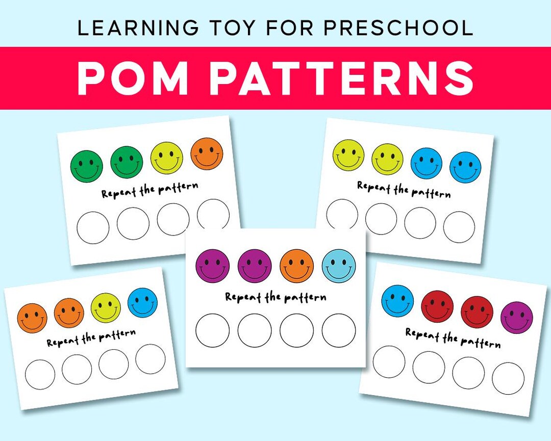 Pom Patterns Printable 12-page Crafting Bundle for Preschool Fun ...