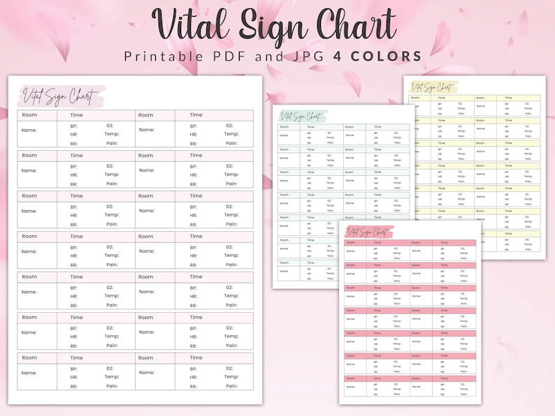 Comprehensive Vital Signs Tracker, Monitoring Vital Signs, Printable ...