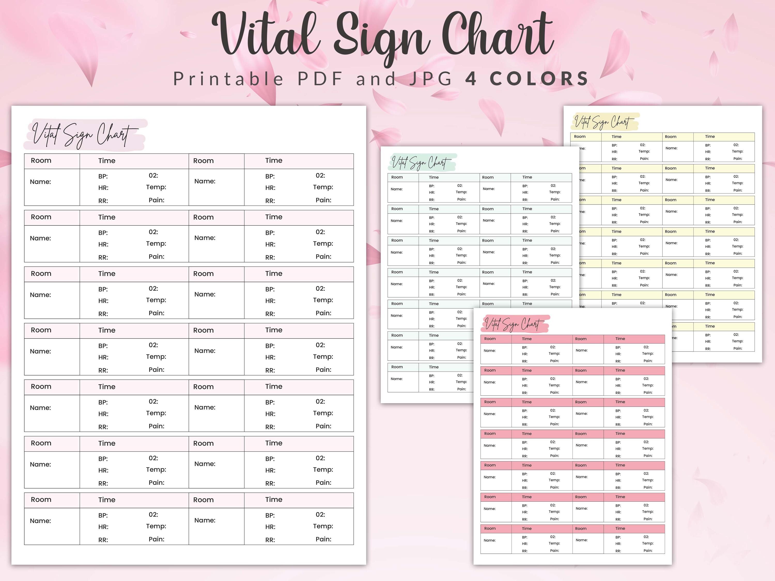 Comprehensive Vital Signs Tracker, Monitoring Vital Signs, Printable ...